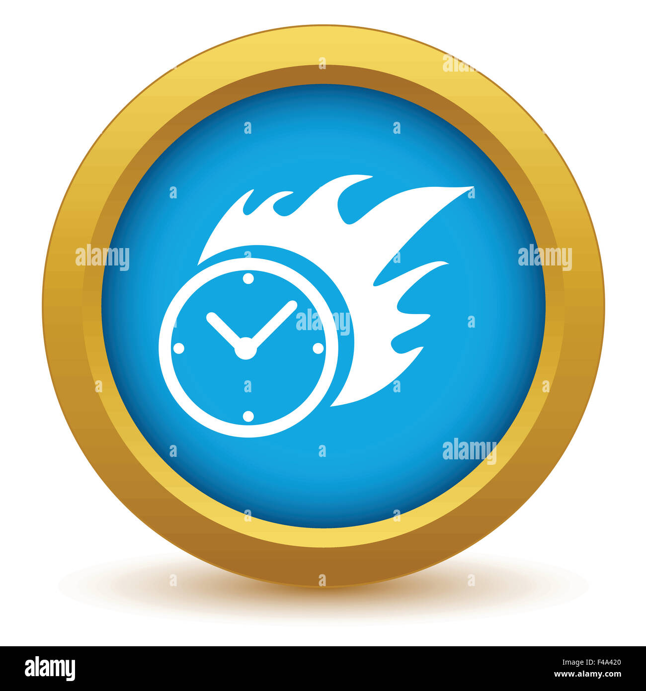 Gold hot clock icon Stock Photo - Alamy