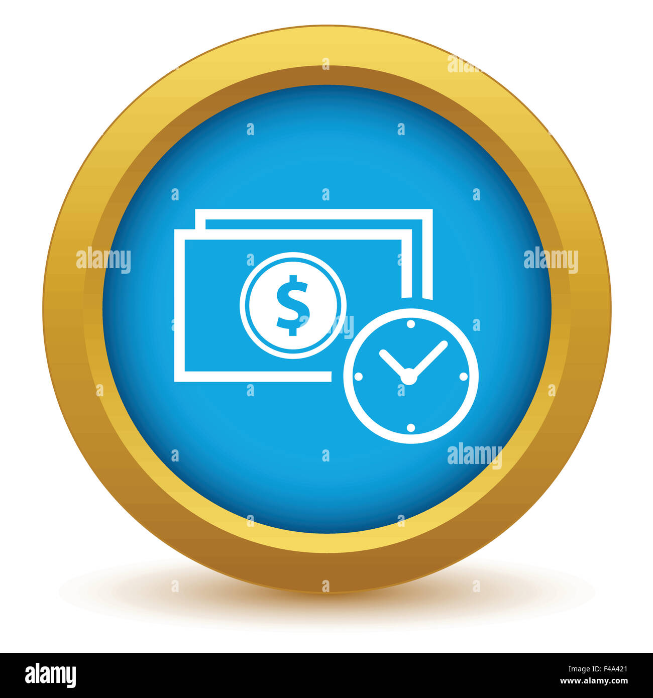 Gold buck time icon Stock Photo - Alamy