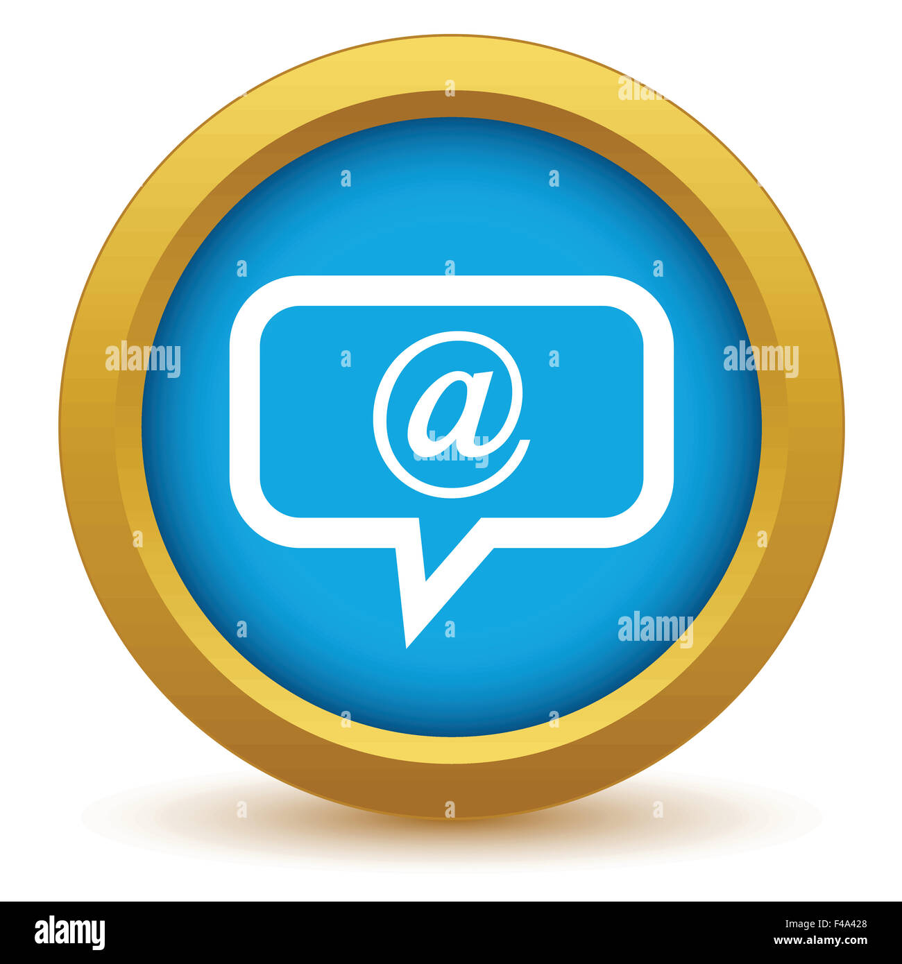 Gold mail icon Stock Photo - Alamy