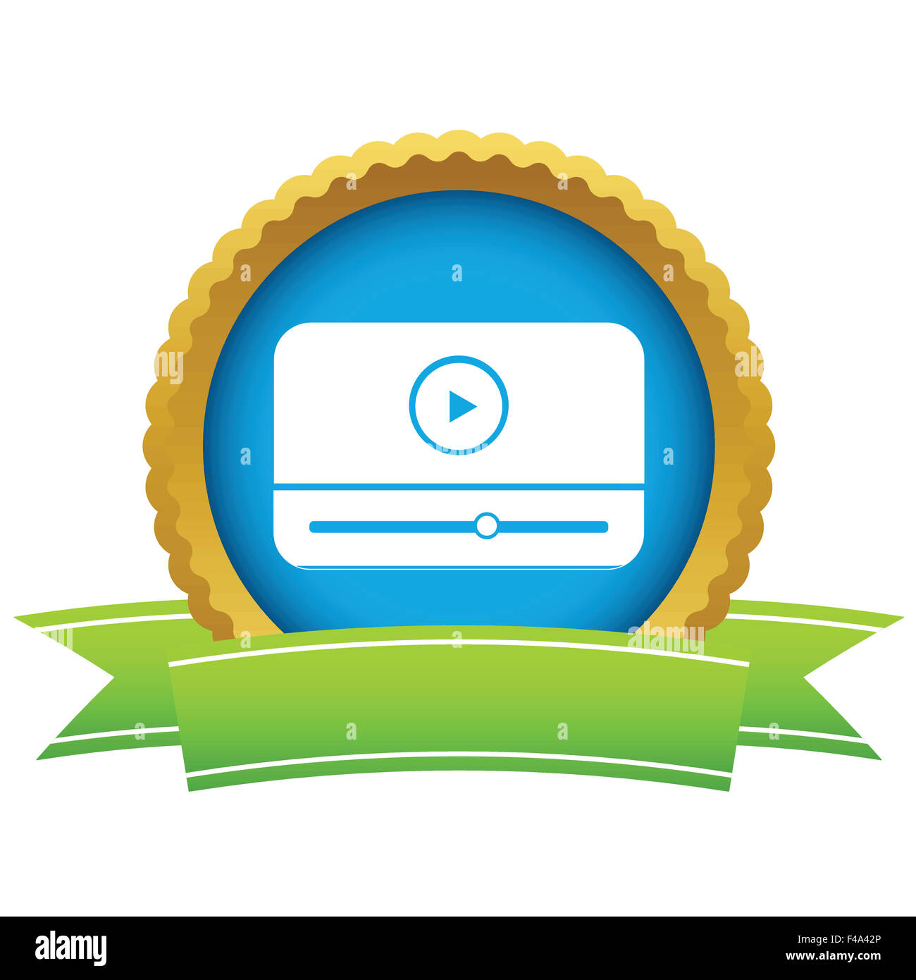 Gold media player logo Stock Photo - Alamy