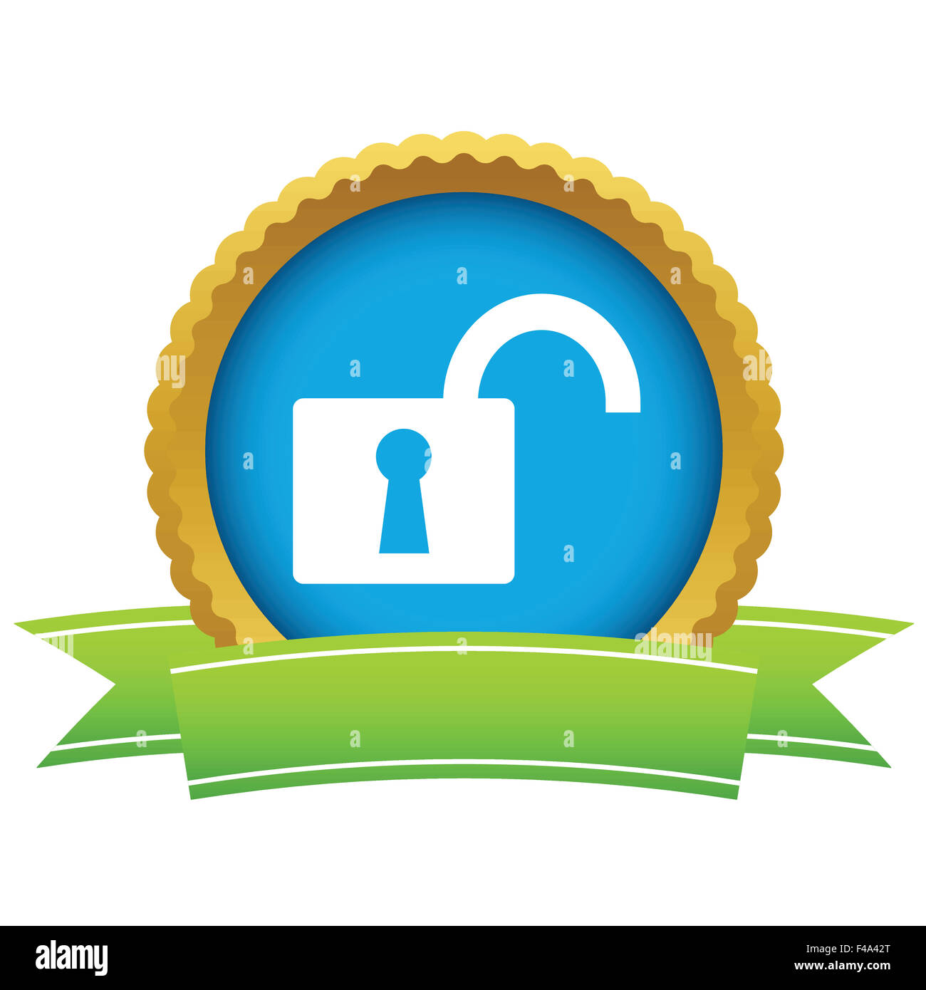 Gold unlock logo Stock Photo - Alamy