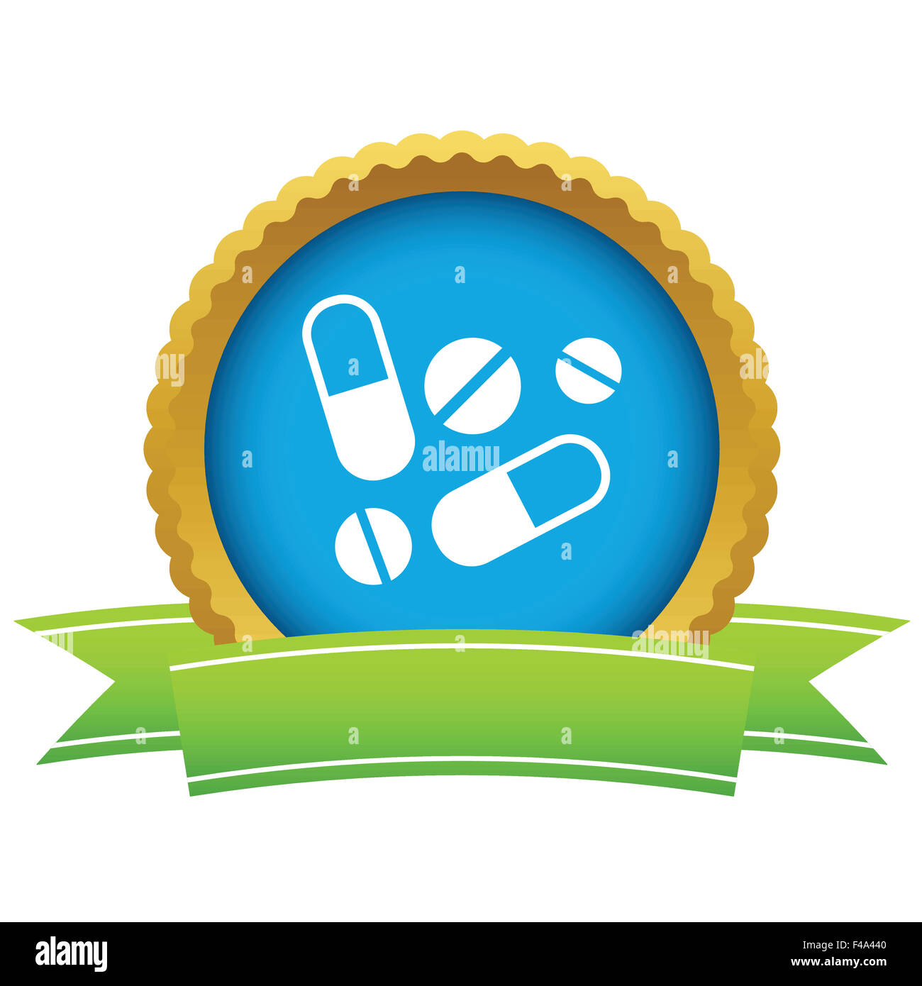 Gold tablets logo Stock Photo - Alamy