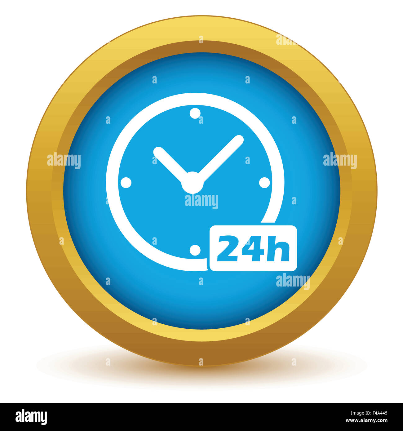 Gold clock icon Stock Photo - Alamy