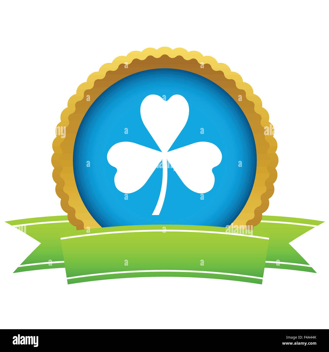 Gold shamrock logo Stock Photo - Alamy