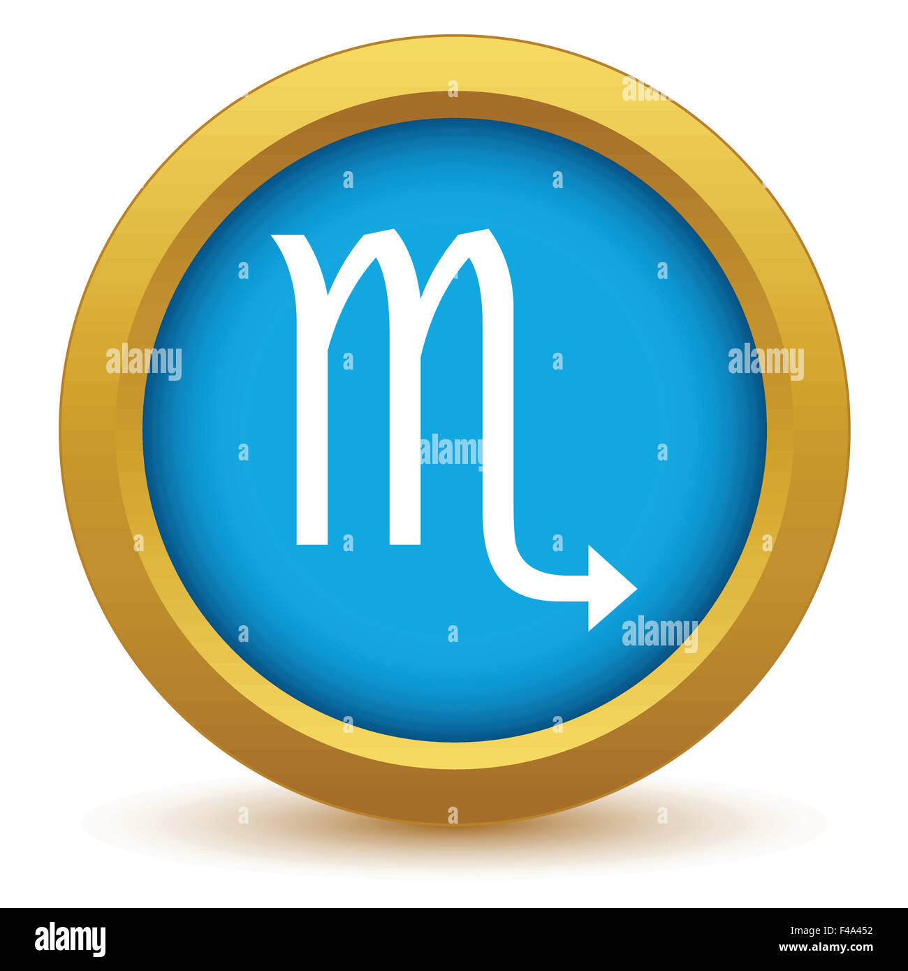Gold Scorpio icon Stock Photo - Alamy
