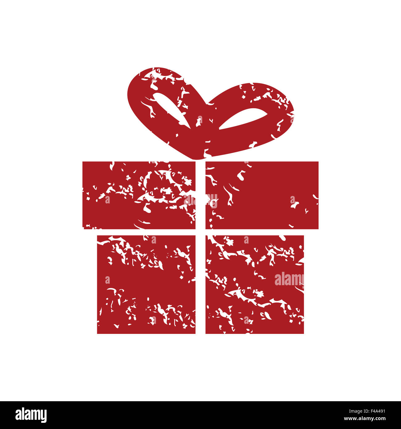Red grunge gift logo Stock Photo - Alamy