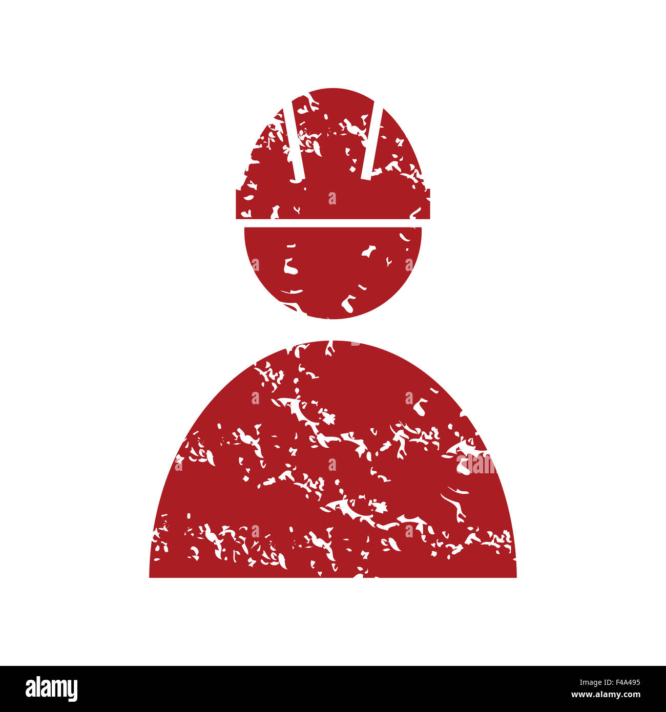 Red grunge working logo Stock Photo - Alamy