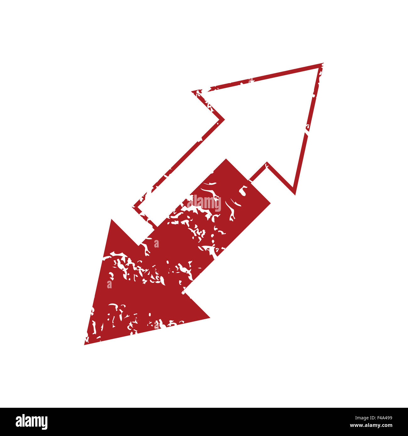 Red grunge reverse logo Stock Photo - Alamy