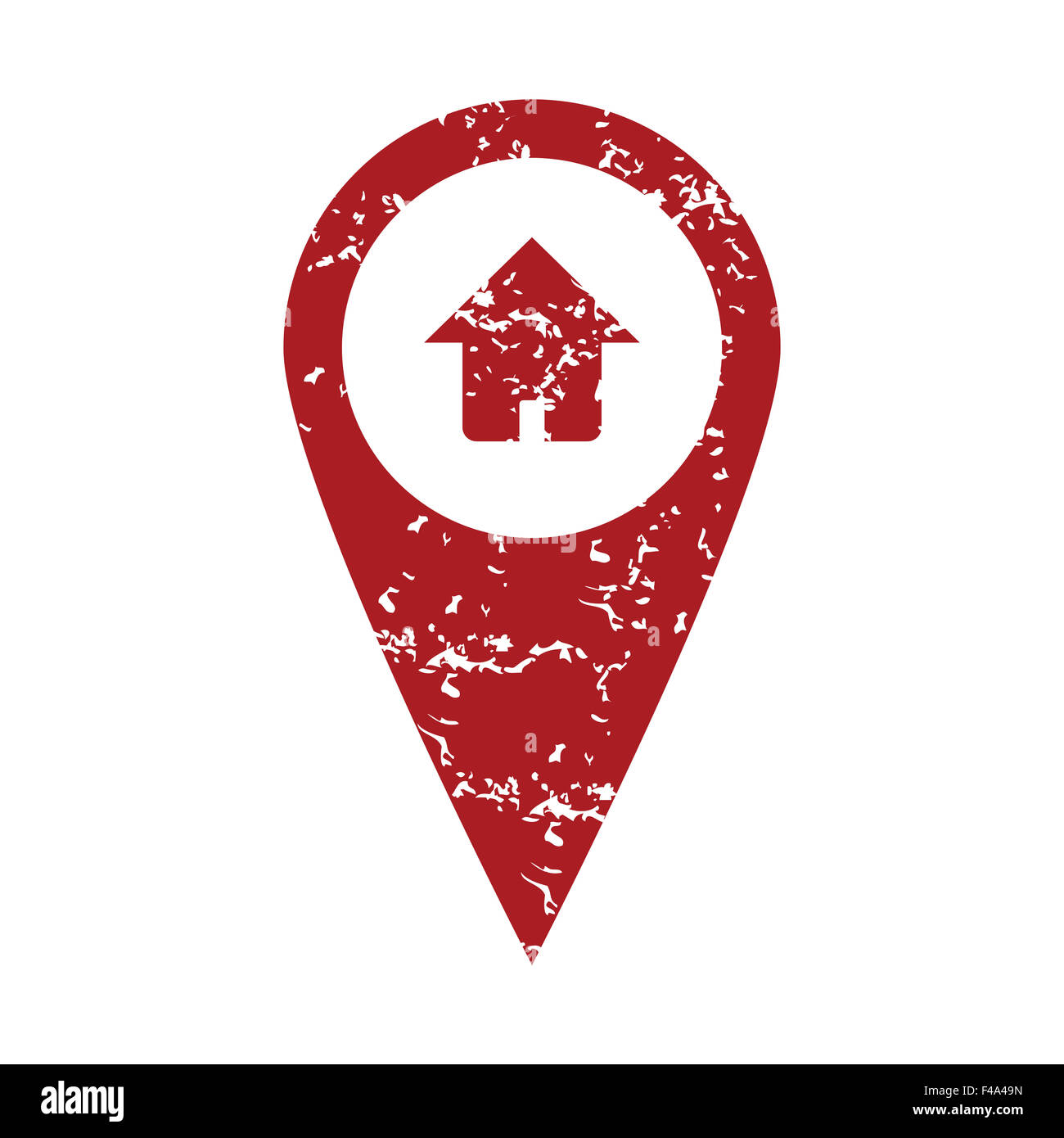 Red grunge home pointer logo Stock Photo - Alamy