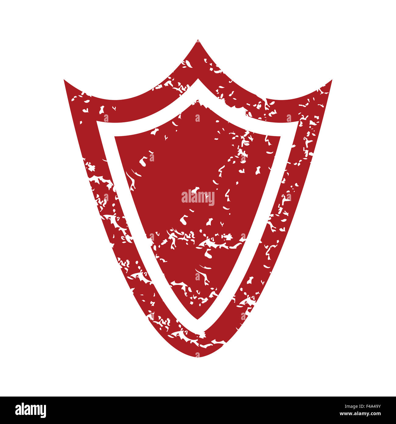 Red grunge shield logo Stock Photo - Alamy