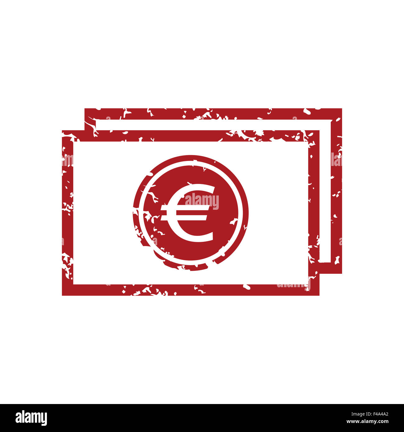 Red grunge euro buck logo Stock Photo - Alamy