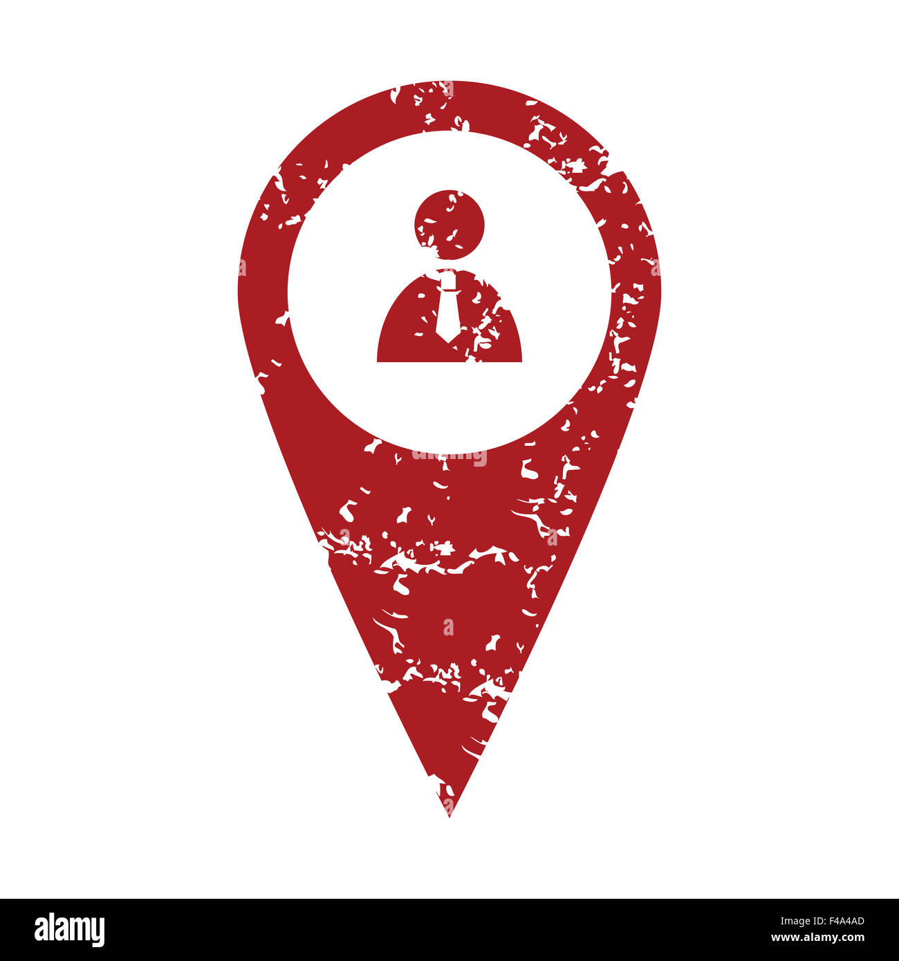 Red grunge man pointer logo Stock Photo - Alamy