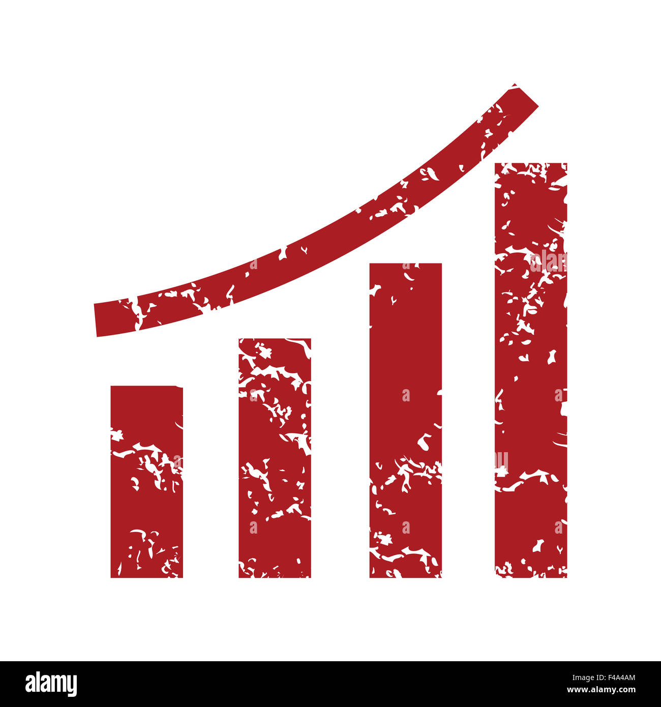 Red grunge growing graph logo Stock Photo - Alamy