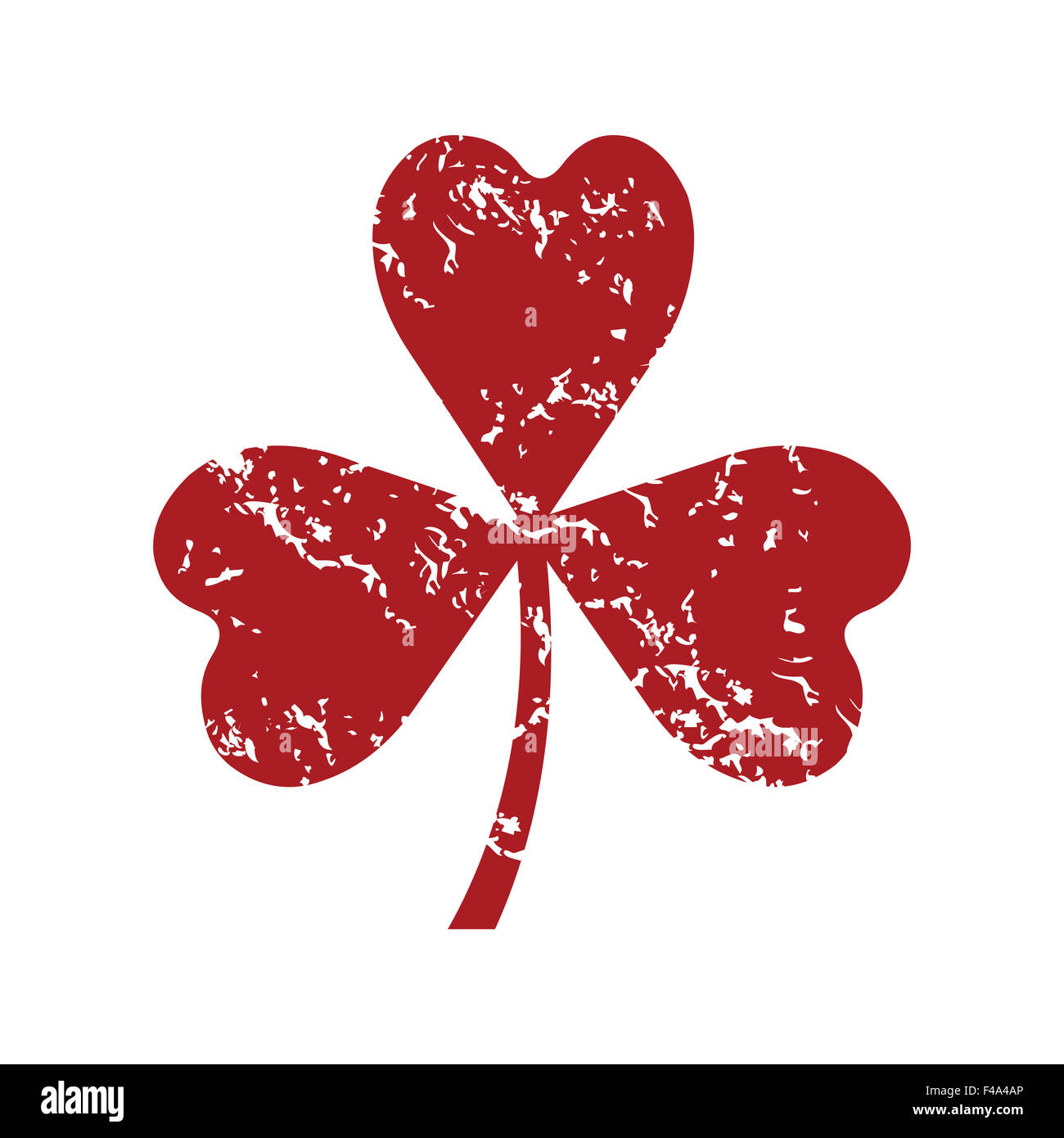 Red grunge shamrock logo Stock Photo - Alamy