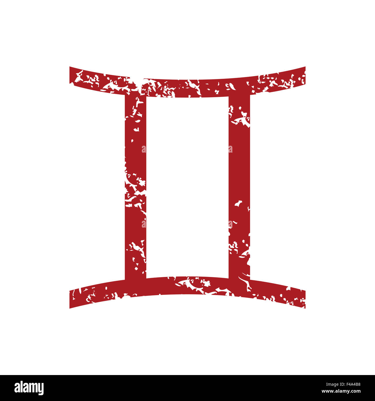 Red grunge Gemini logo Stock Photo - Alamy