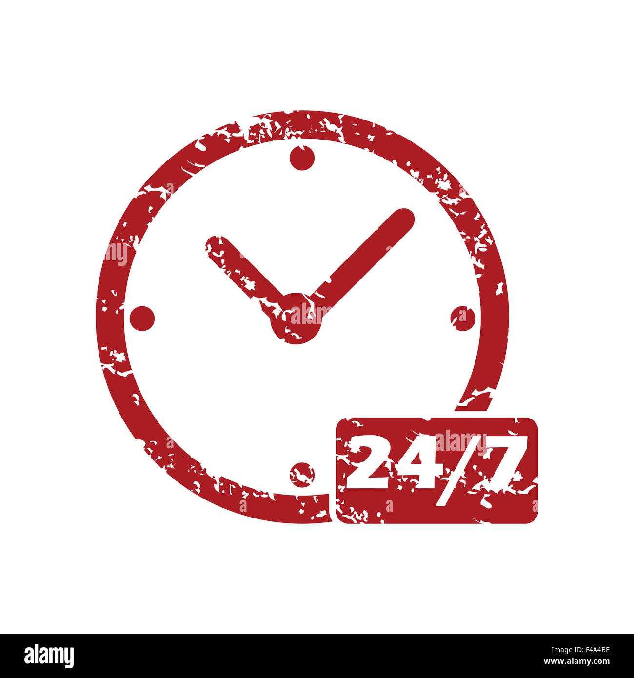 New red grunge clock logo Stock Photo - Alamy