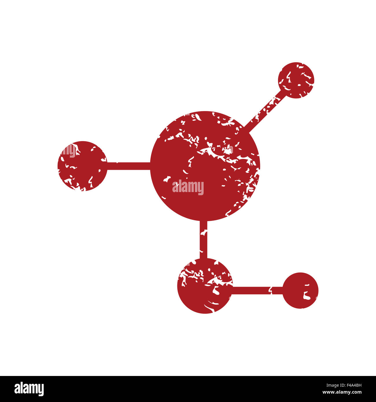 Red grunge atom logo Stock Photo - Alamy