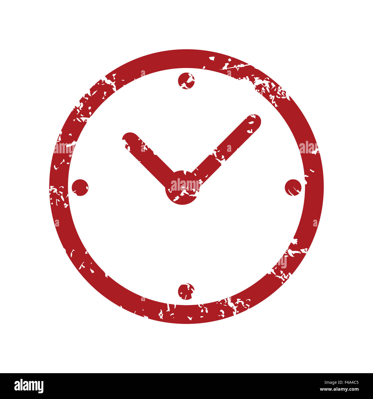 Red grunge clock logo Stock Photo - Alamy