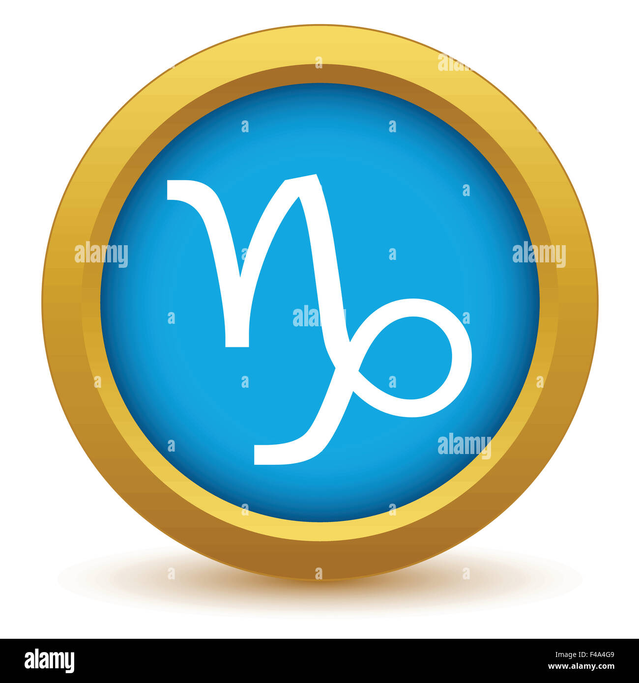 Gold Capricorn icon Stock Photo - Alamy