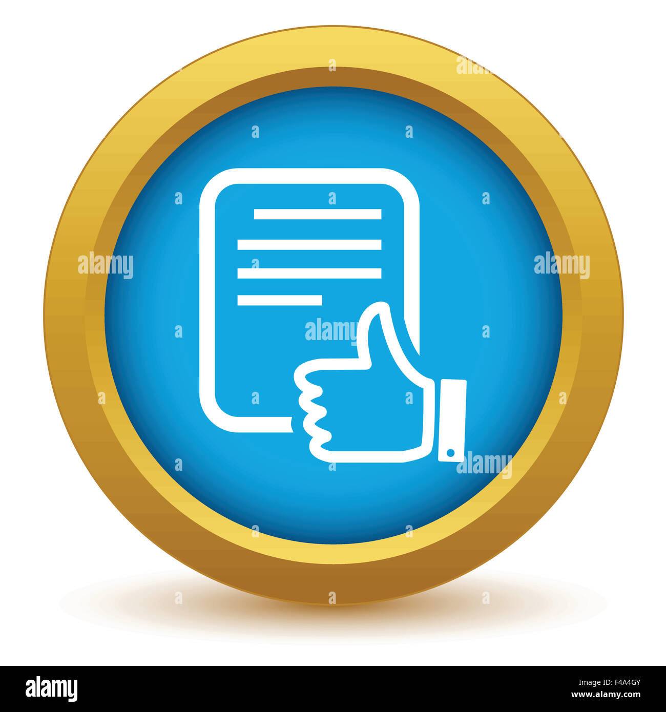 Gold like document icon Stock Photo - Alamy