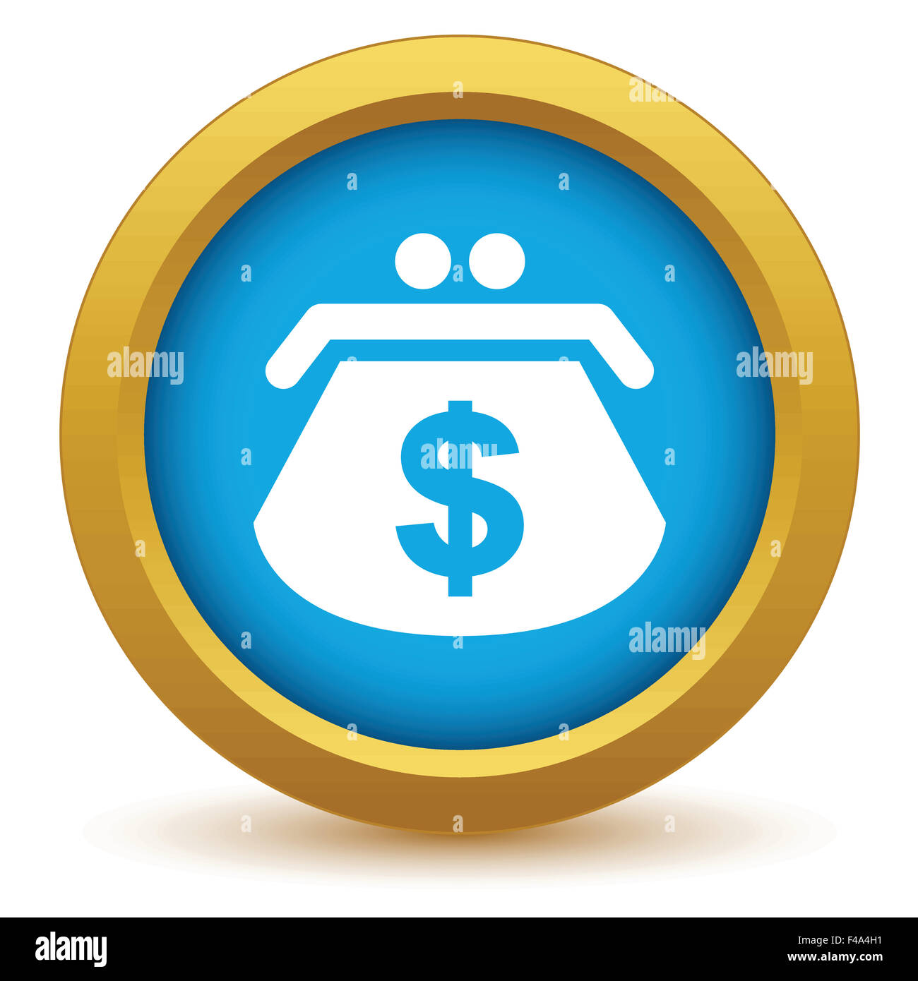 Gold dollar purse icon Stock Photo - Alamy