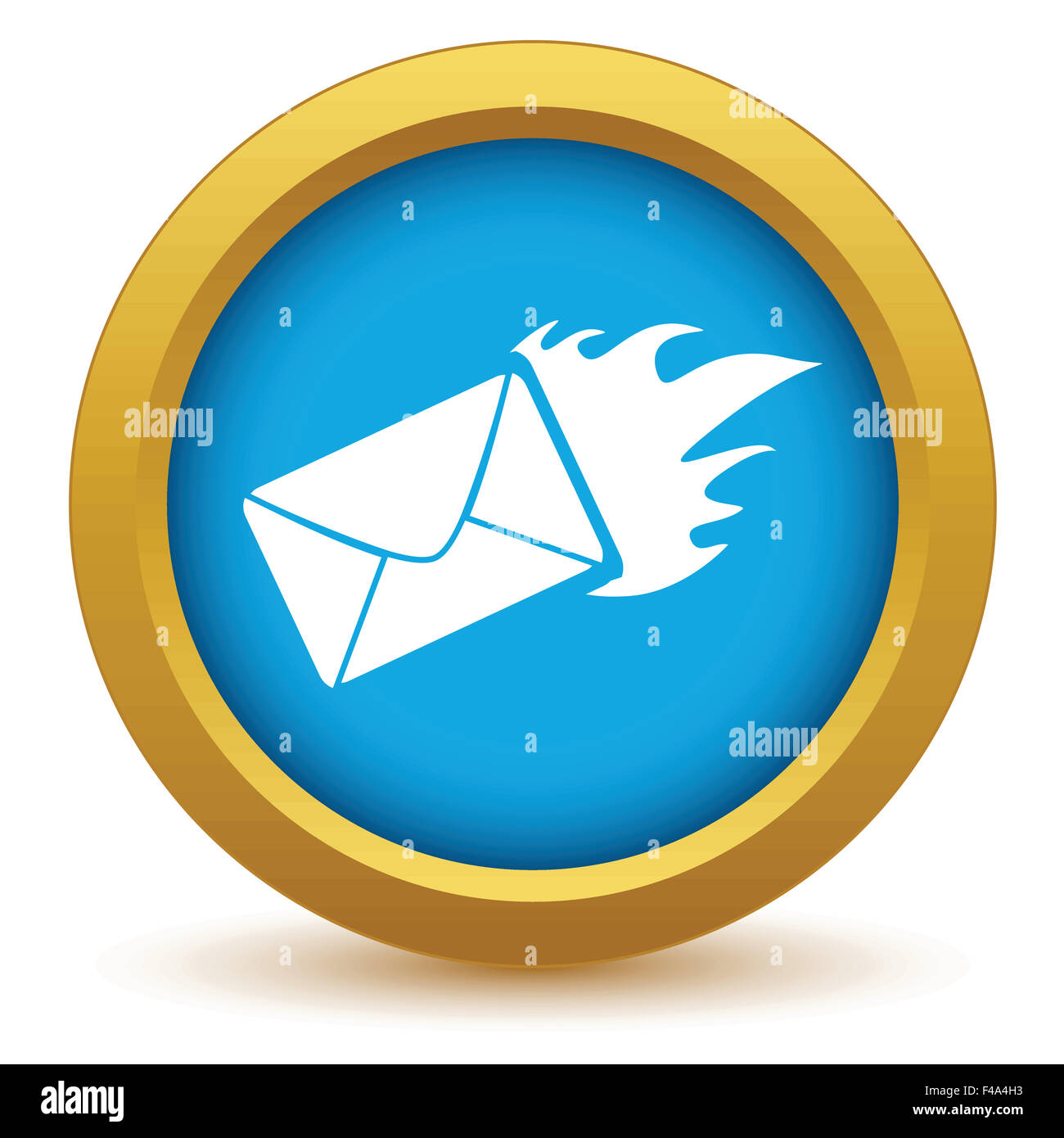 Gold hot letter icon Stock Photo - Alamy