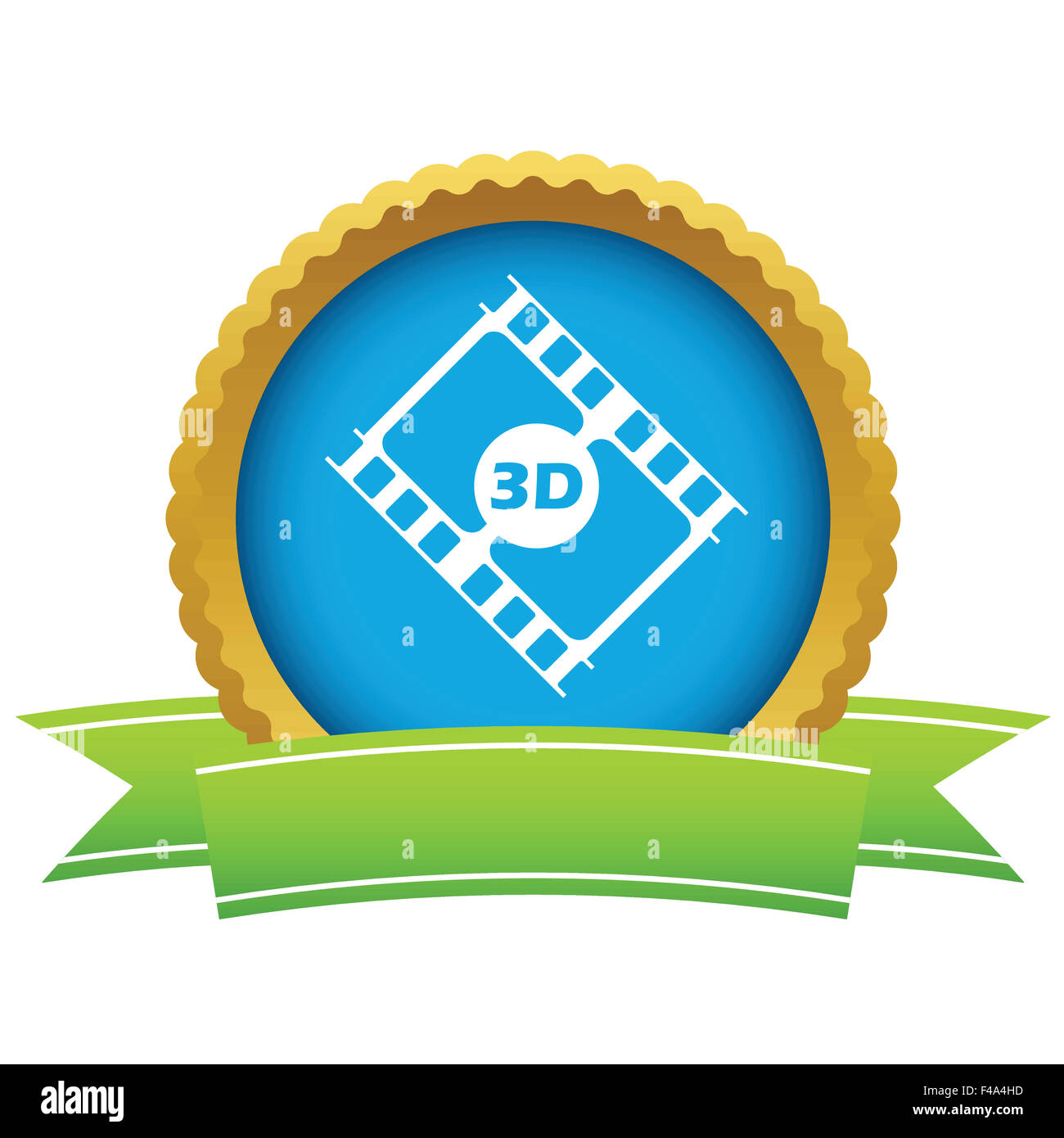 Gold 3d film logo Stock Photo - Alamy