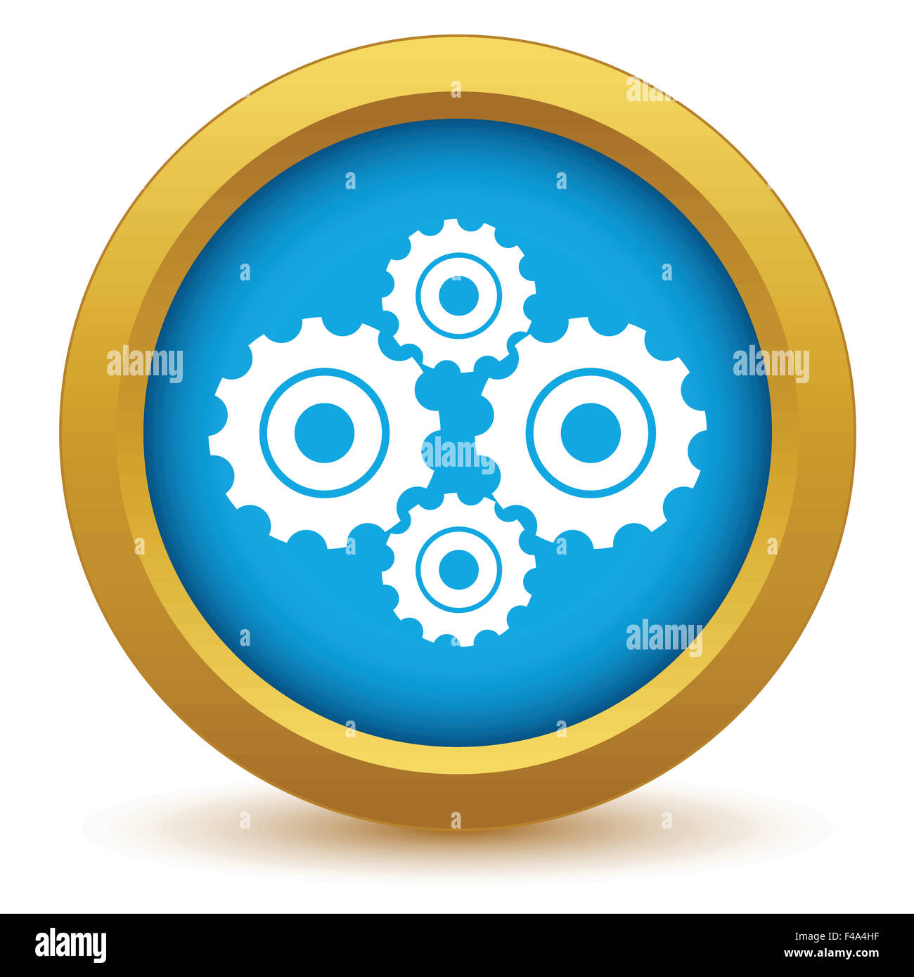 Gold new mechanism icon Stock Photo - Alamy
