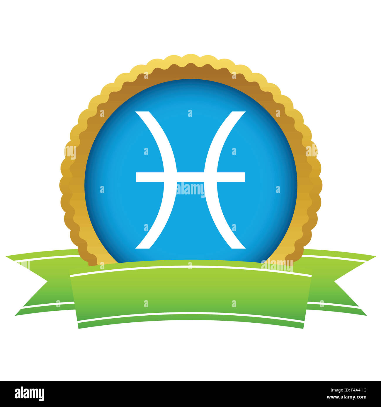 Gold Pisces logo Stock Photo - Alamy