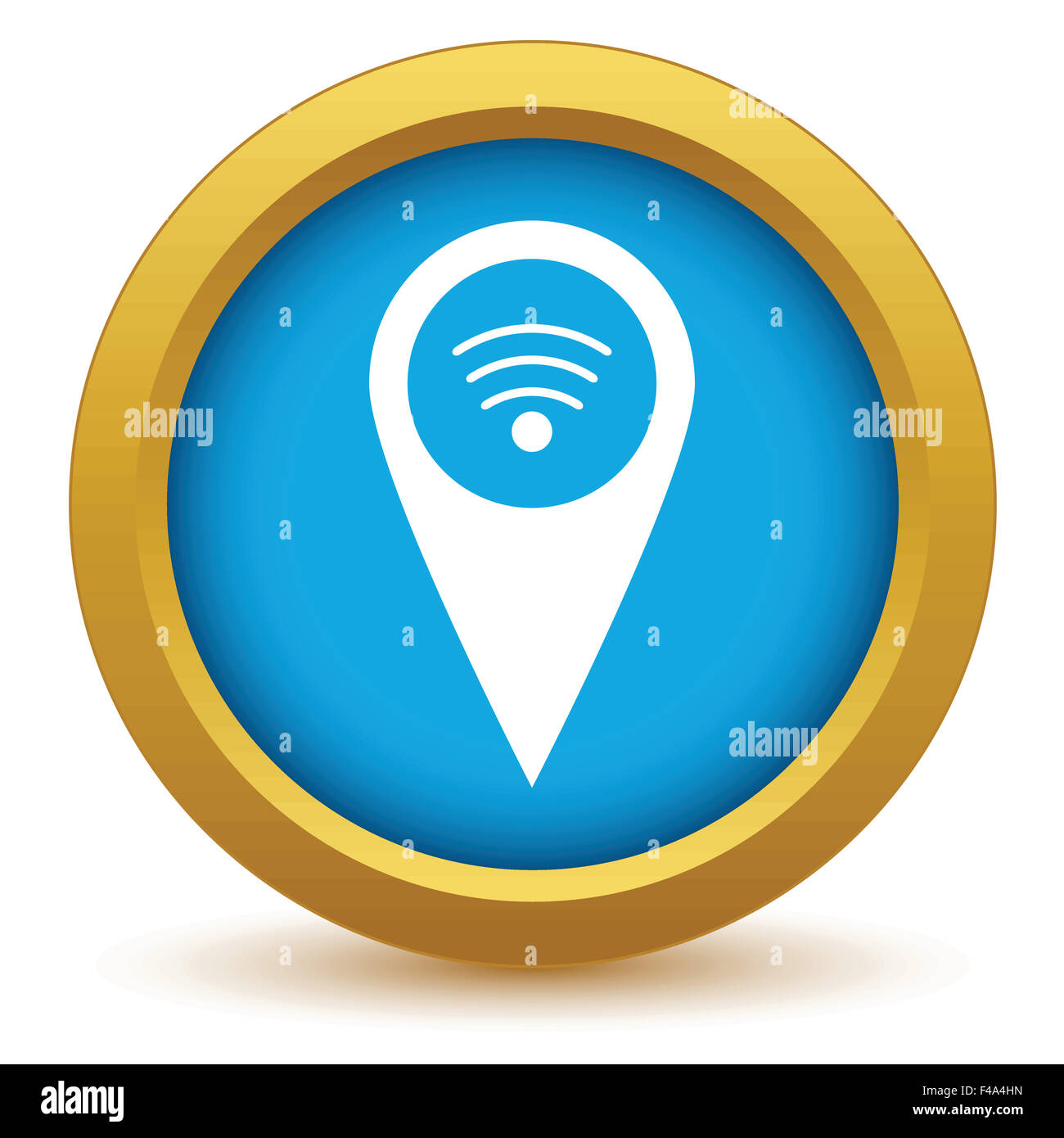 Gold wi-fi pointer icon Stock Photo - Alamy
