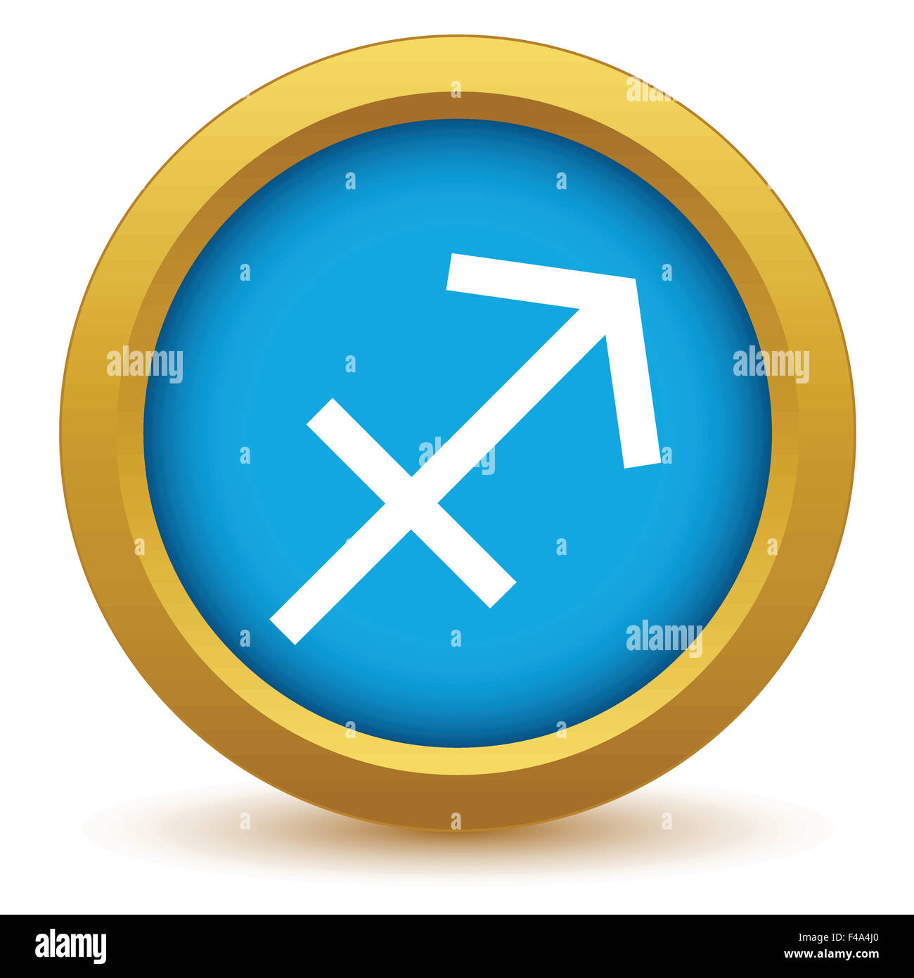 Gold Sagittarius icon Stock Photo - Alamy