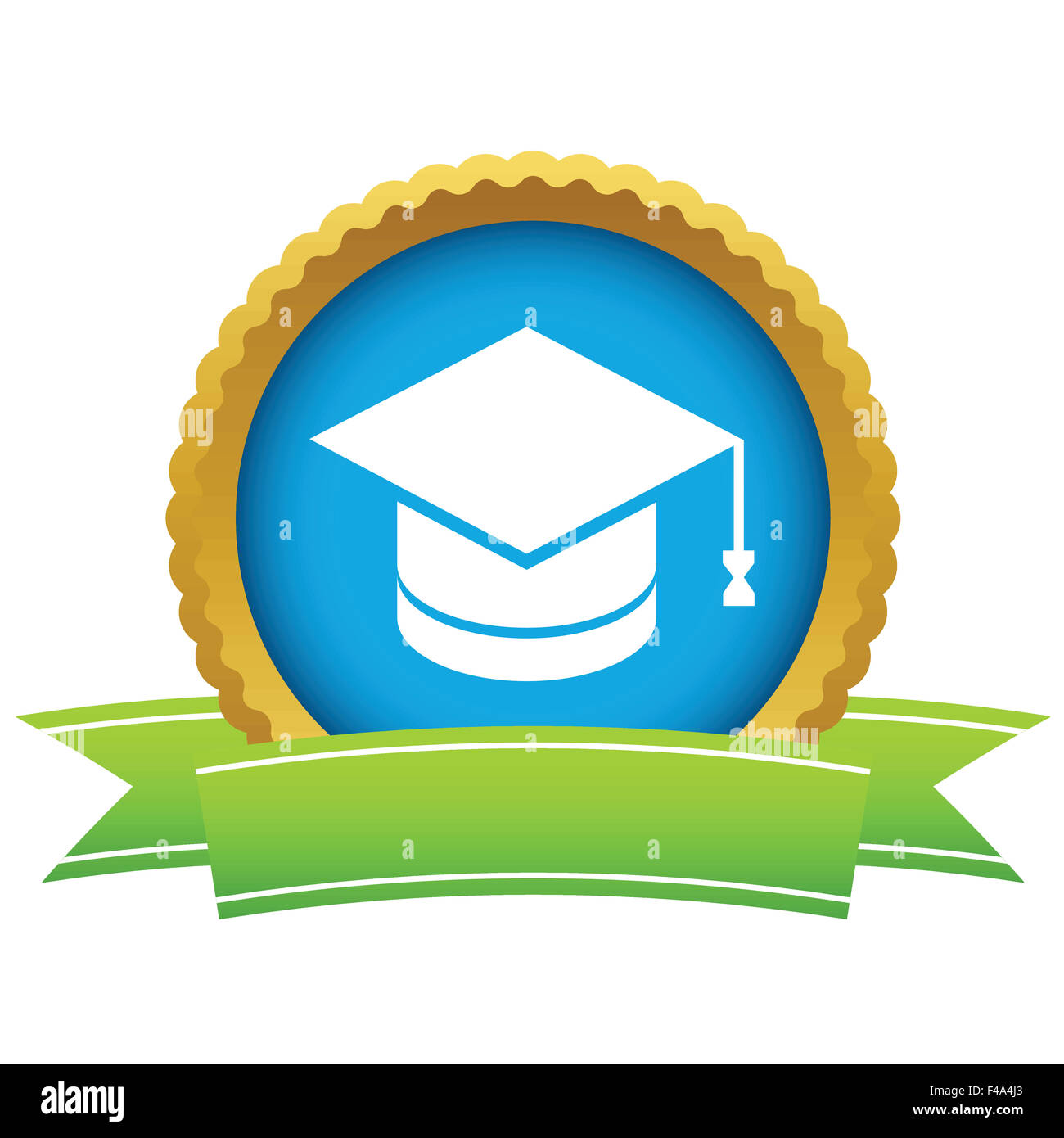Gold graduate cap logo Stock Photo - Alamy