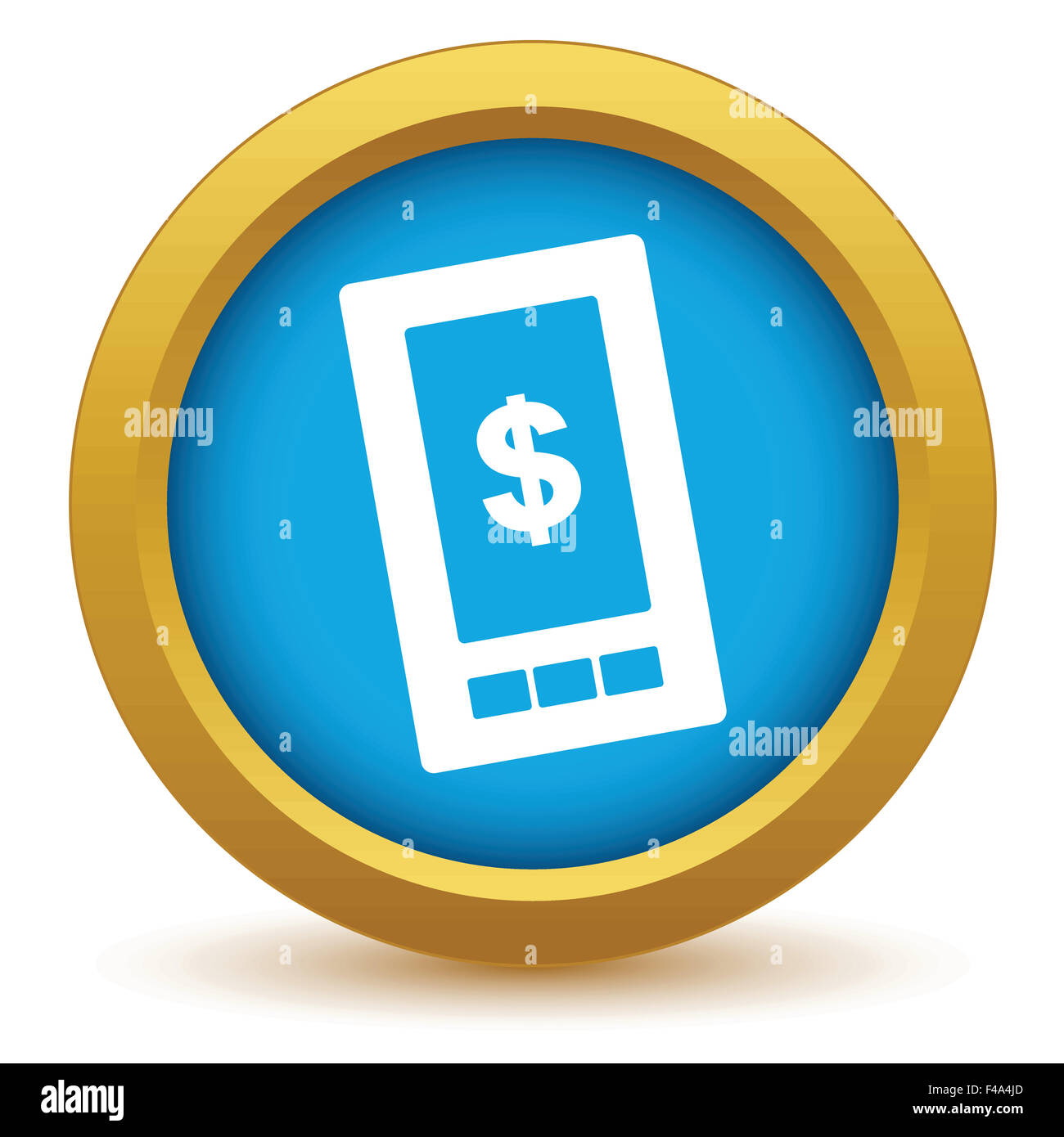 Gold dollar phone icon Stock Photo - Alamy