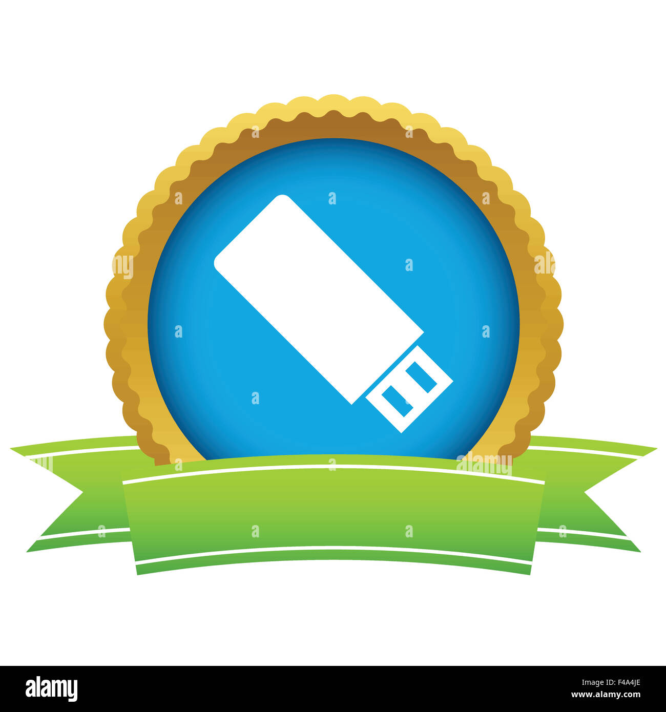 Gold usb stick logo Stock Photo - Alamy