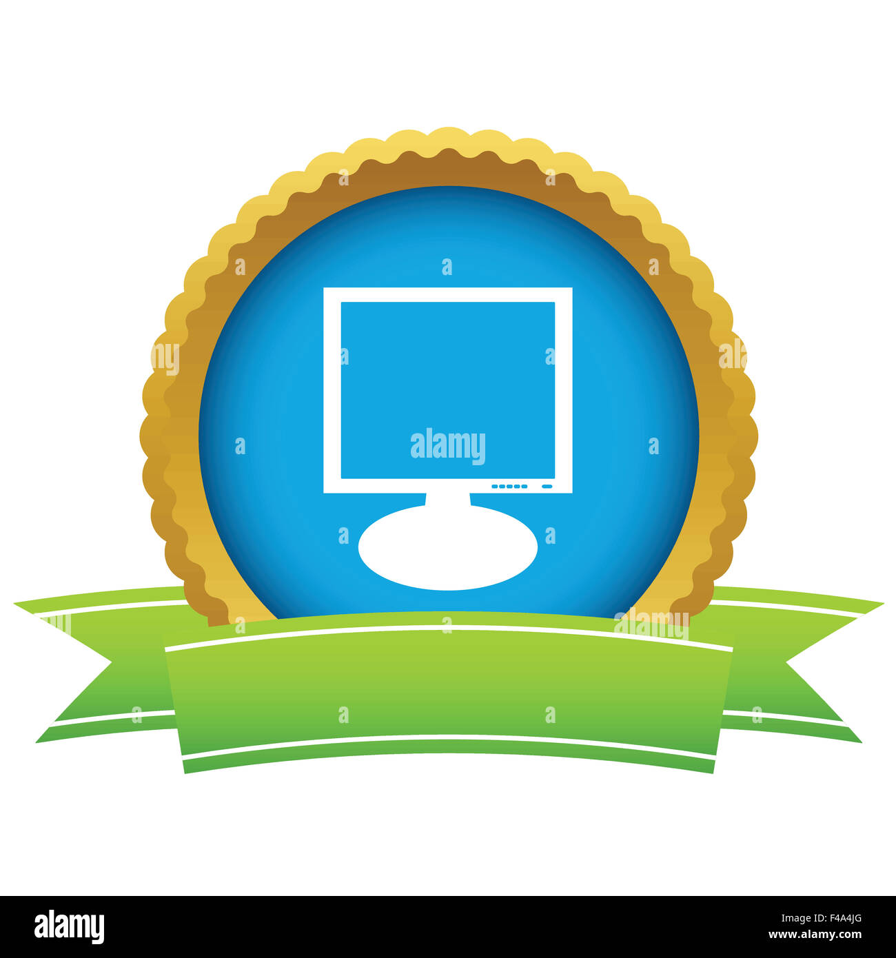 Gold monitor logo Stock Photo - Alamy