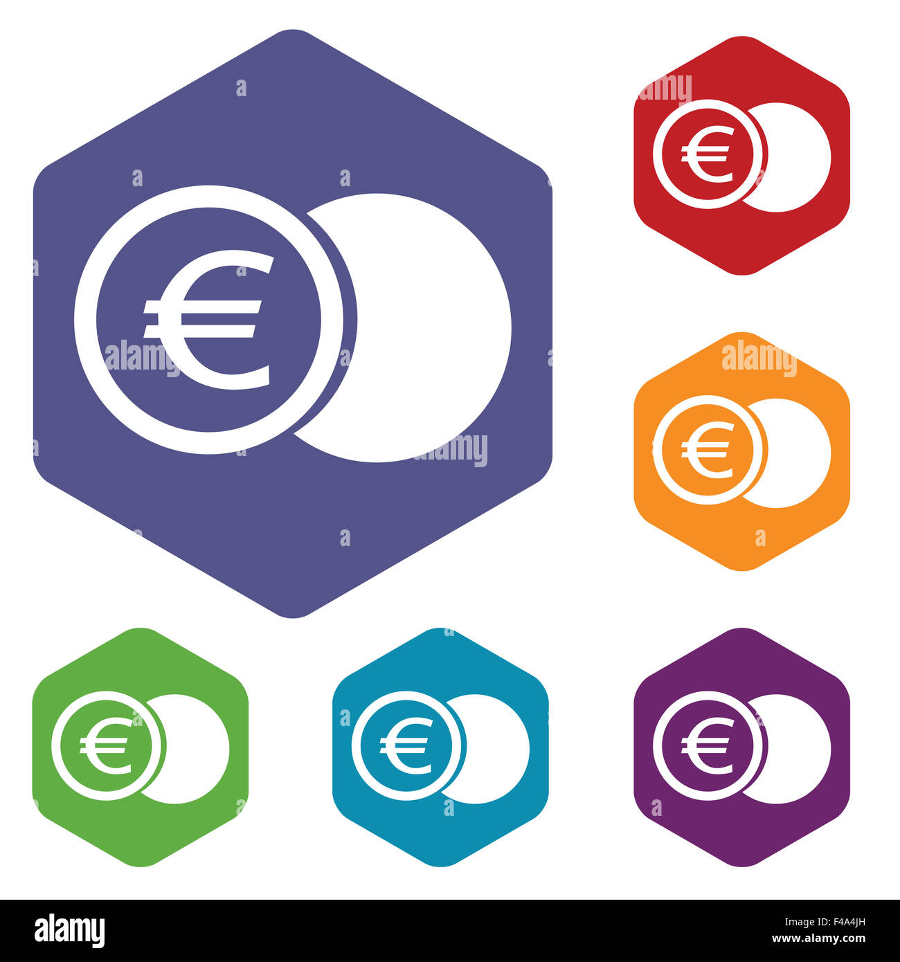 Euro coin rhombus icons Stock Photo - Alamy
