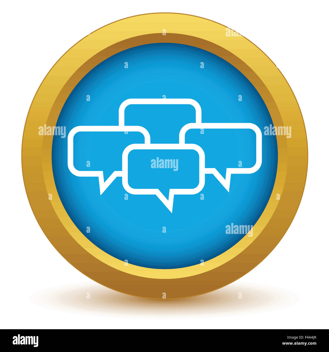Gold big dialog icon Stock Photo - Alamy
