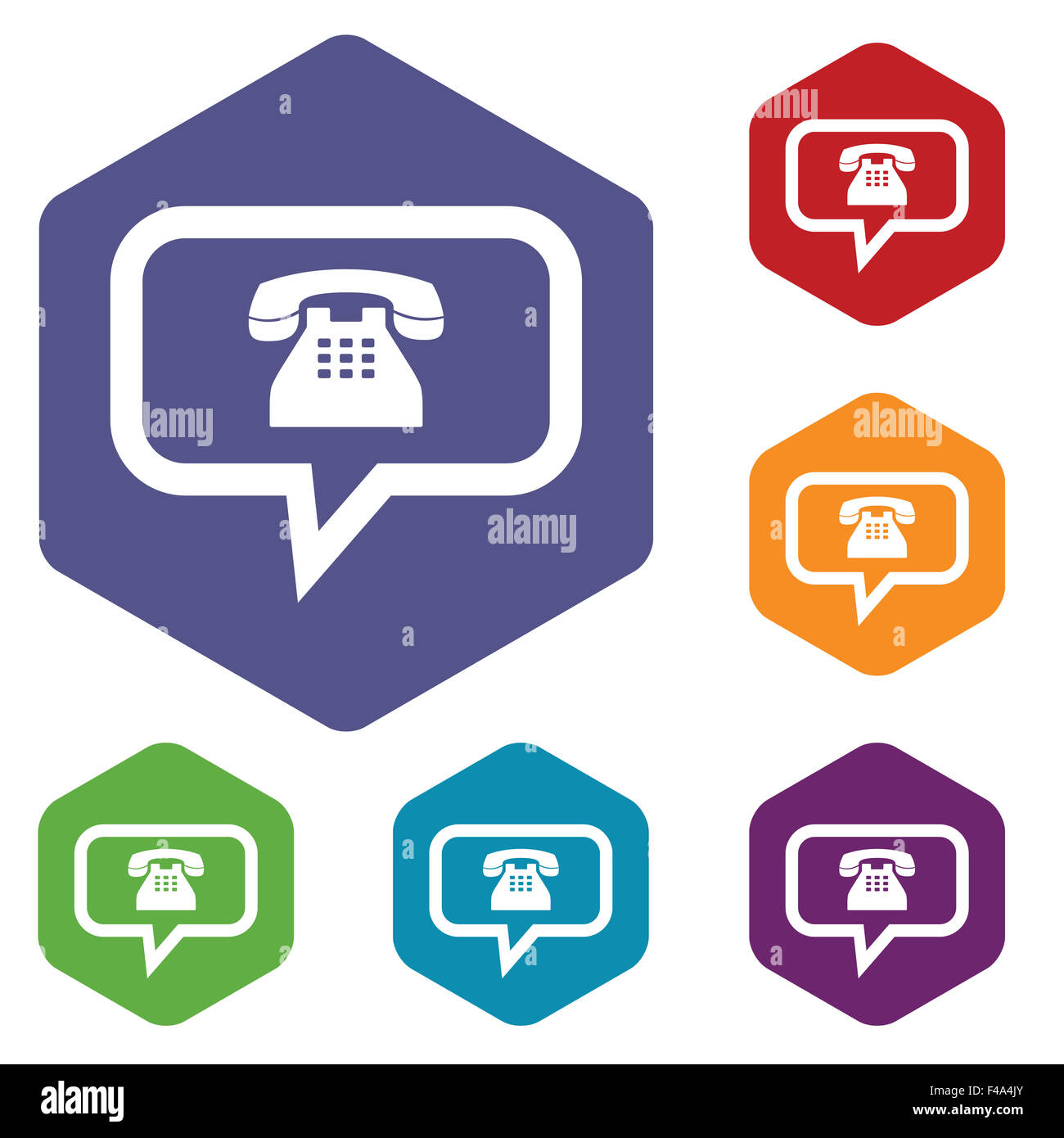 Telephone conversation rhombus icons Stock Photo - Alamy