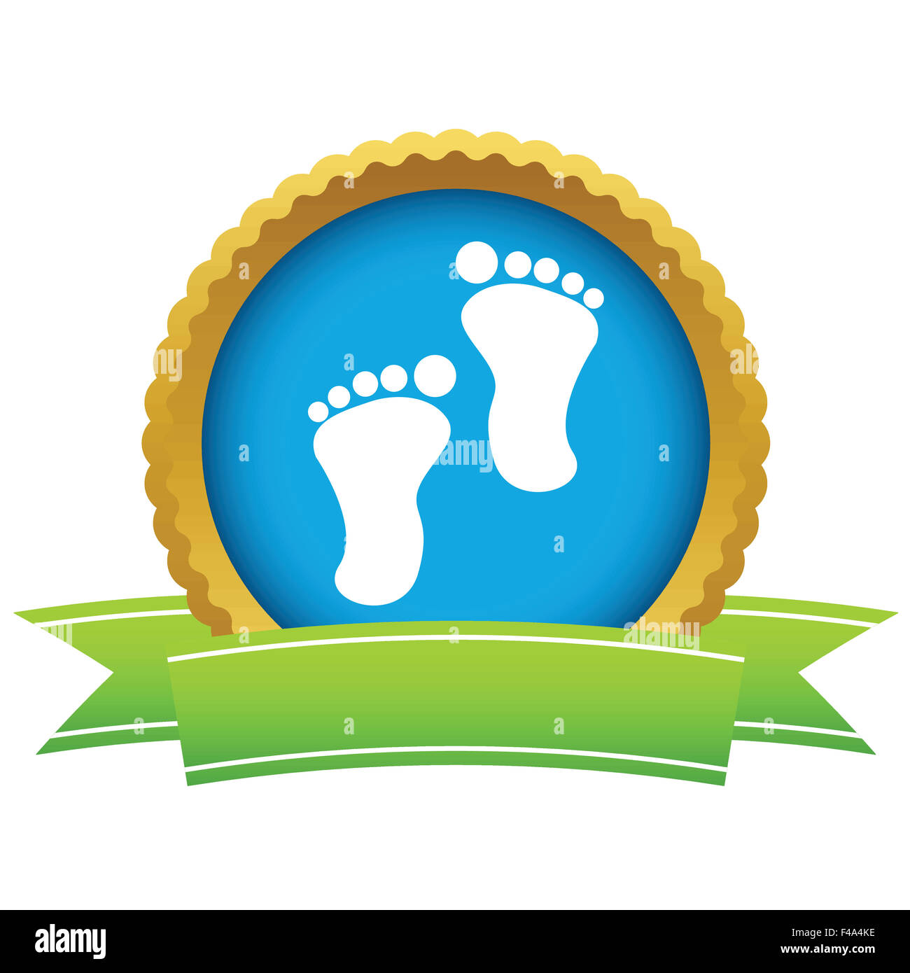 Gold foot steps logo Stock Photo - Alamy