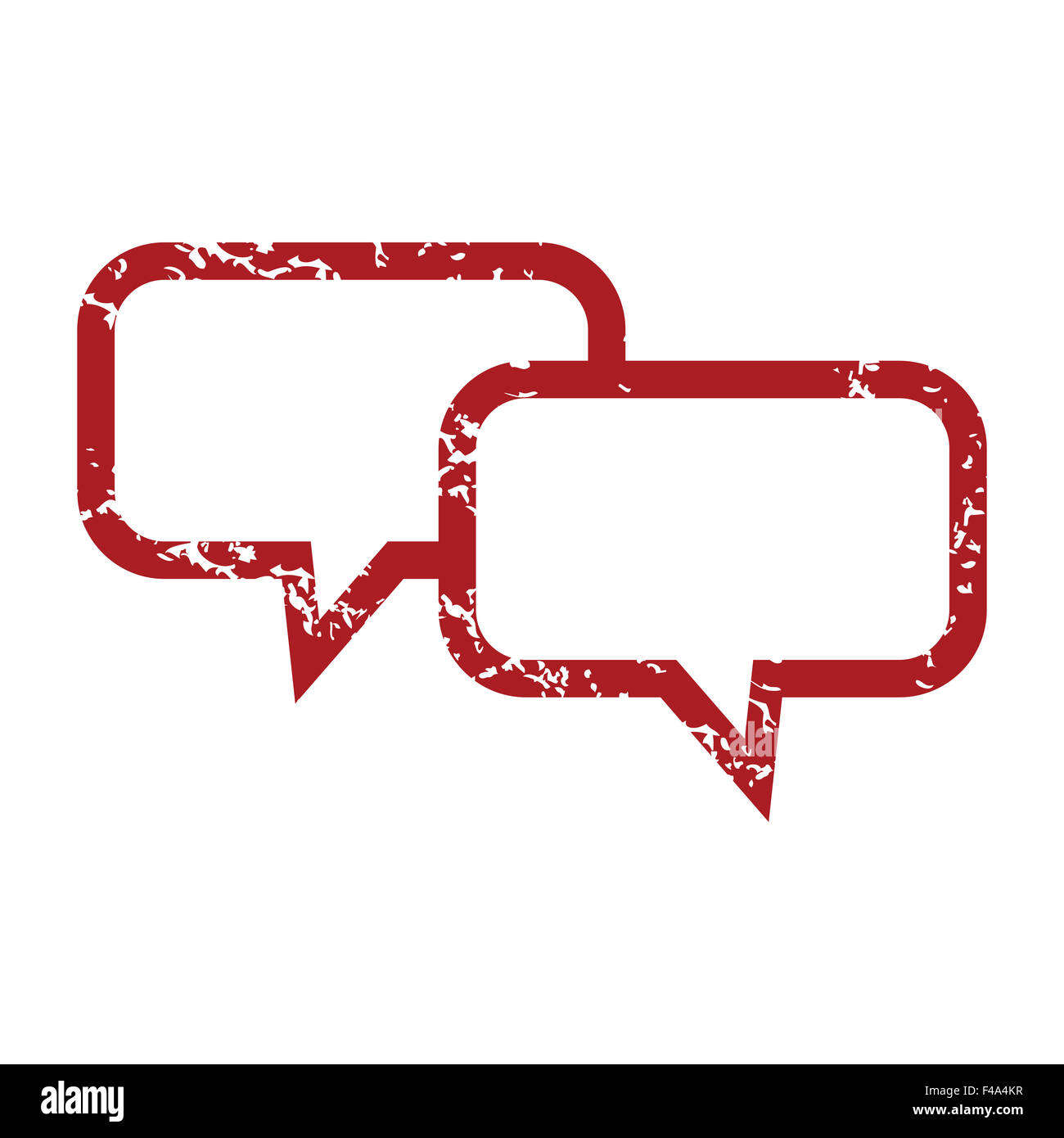 Red grunge conversation logo Stock Photo - Alamy