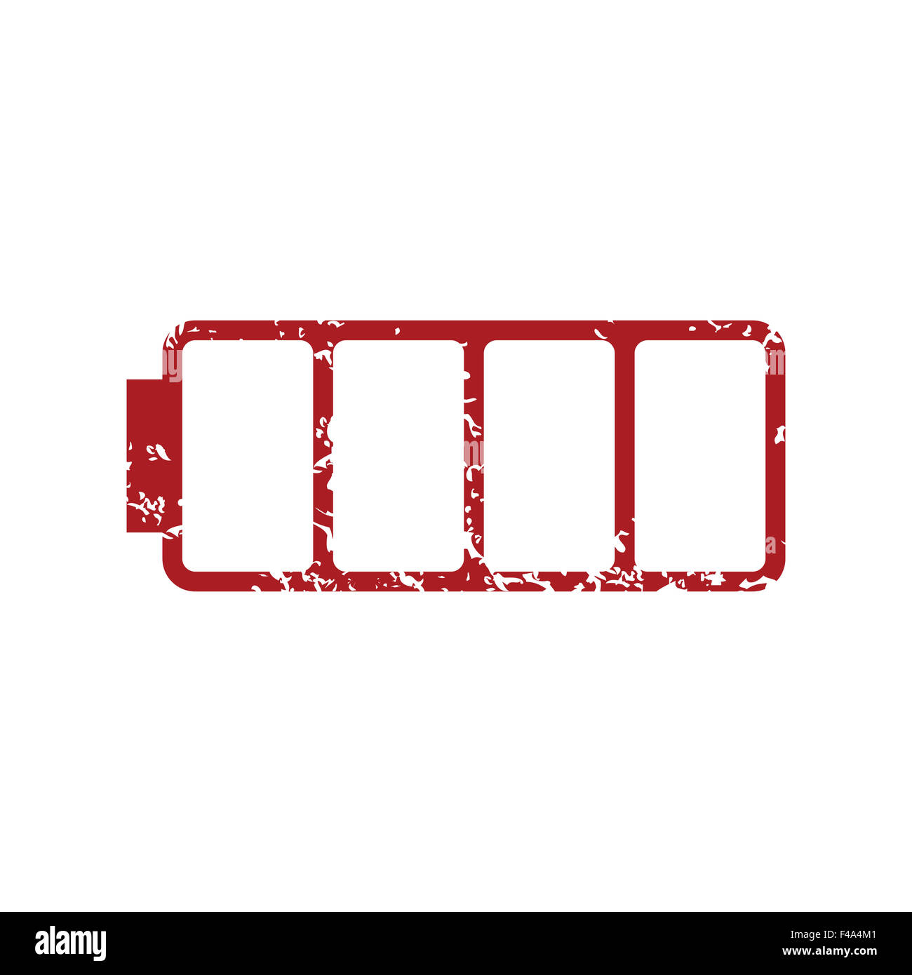 Red grunge empty battery logo Stock Photo - Alamy