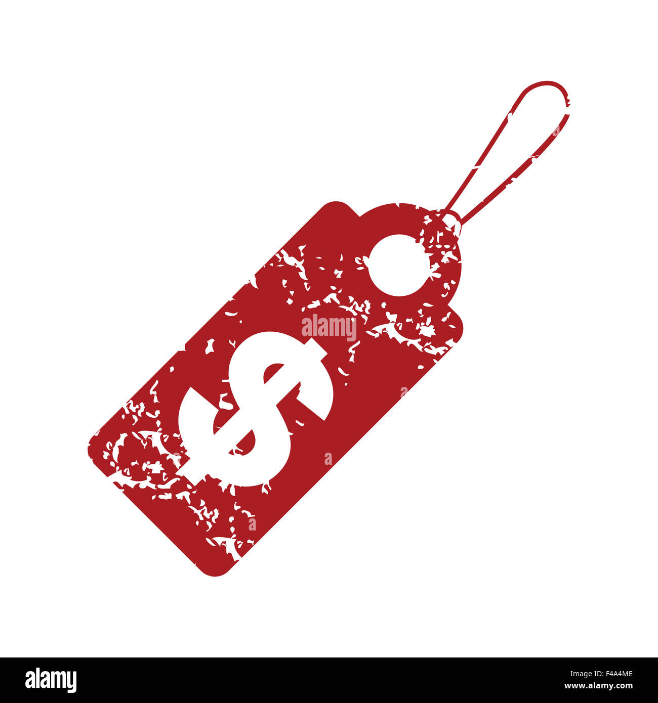 Red grunge dollar tag logo Stock Photo - Alamy