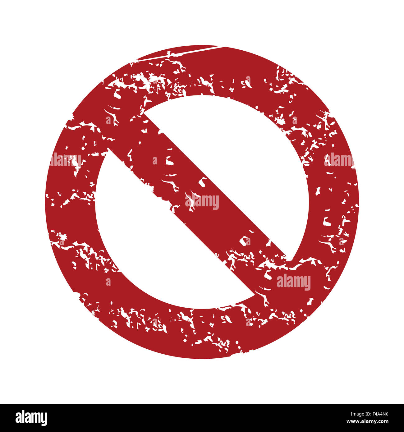 Red grunge sign ban logo Stock Photo - Alamy