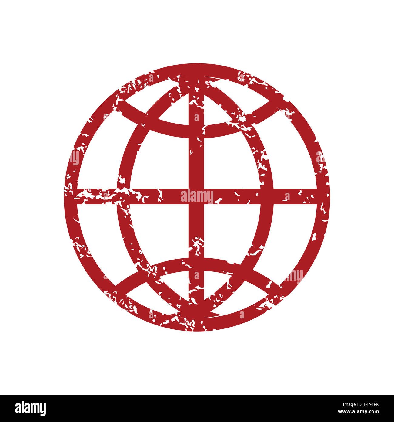 Red grunge world logo Stock Photo - Alamy