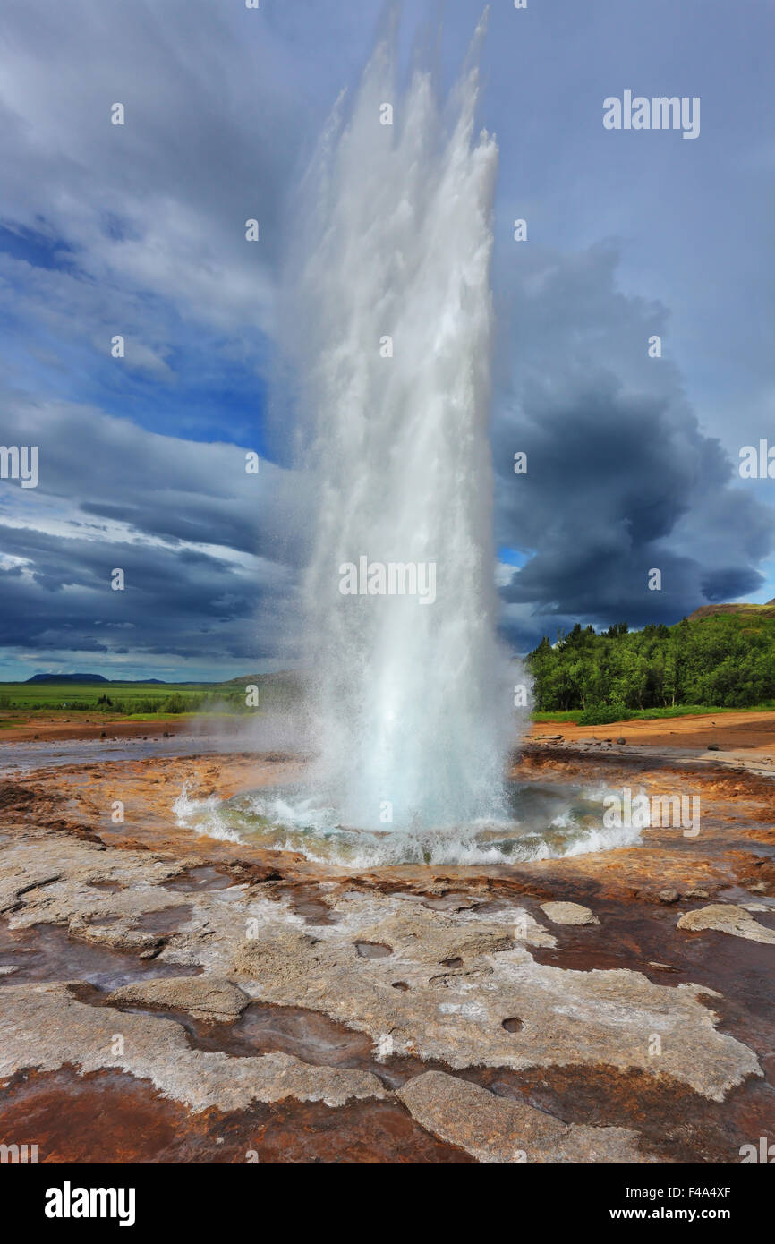 Magnificent geyser Strokkur Stock Photo - Alamy