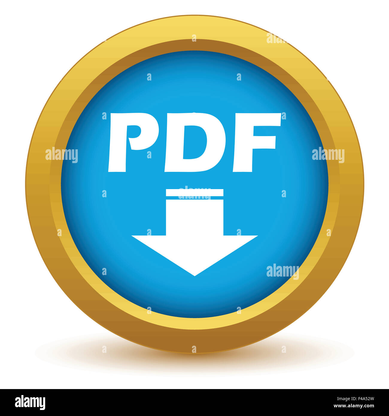 Gold pdf download icon Stock Photo - Alamy