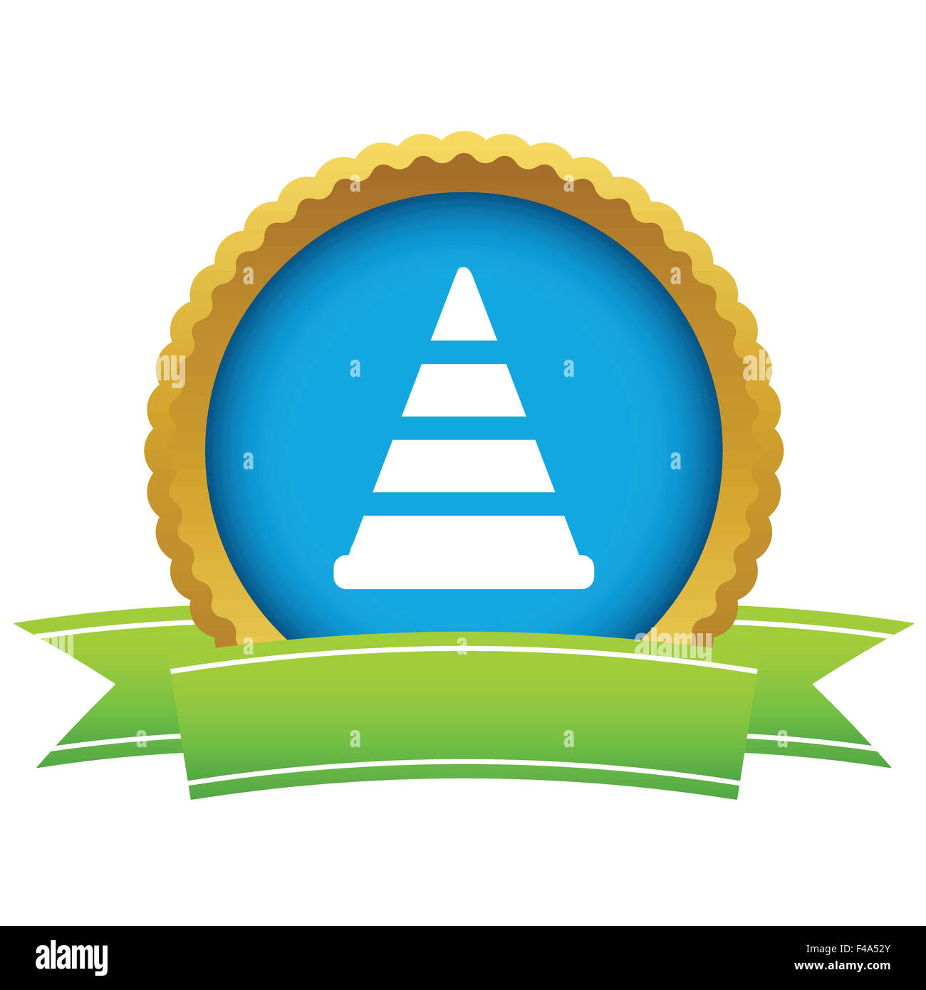 Gold worker sign logo Stock Photo - Alamy