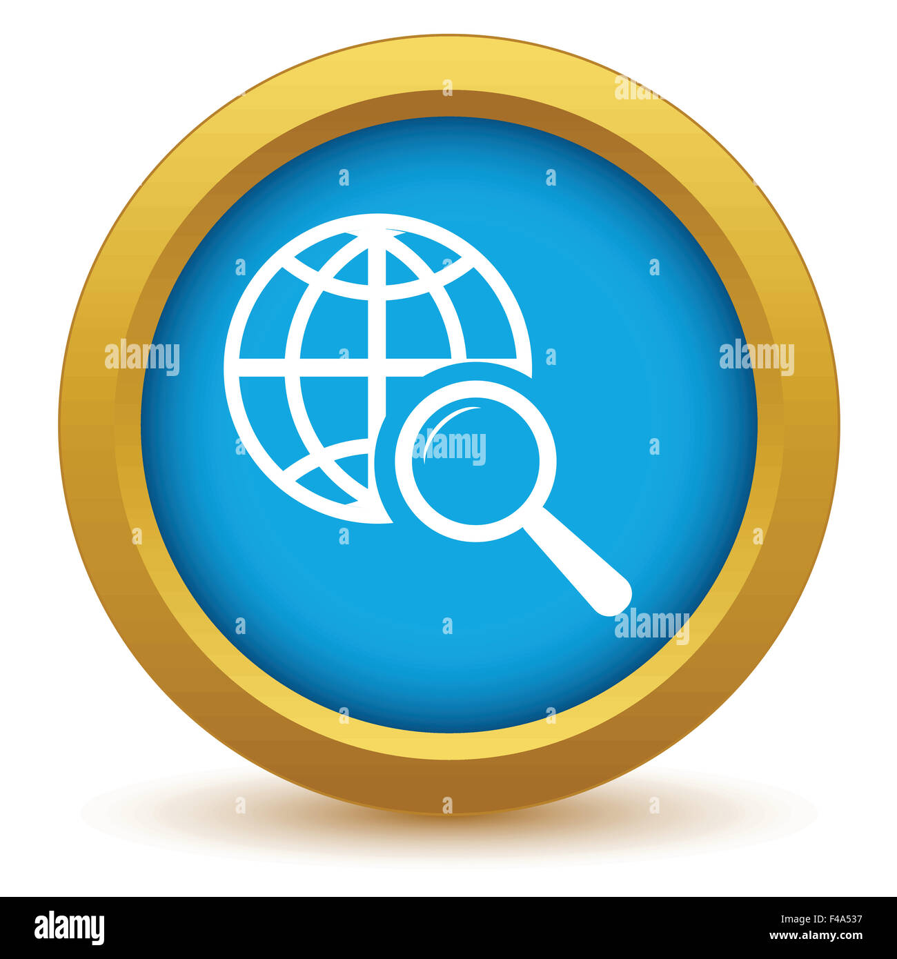 Gold world scan icon Stock Photo - Alamy