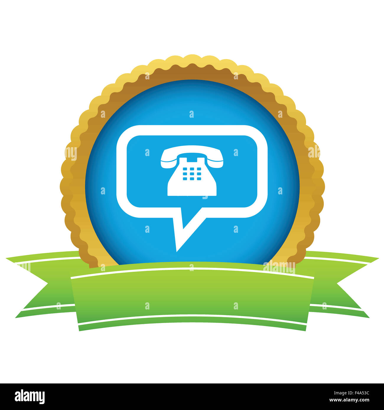 Gold telephone conversation logo Stock Photo - Alamy