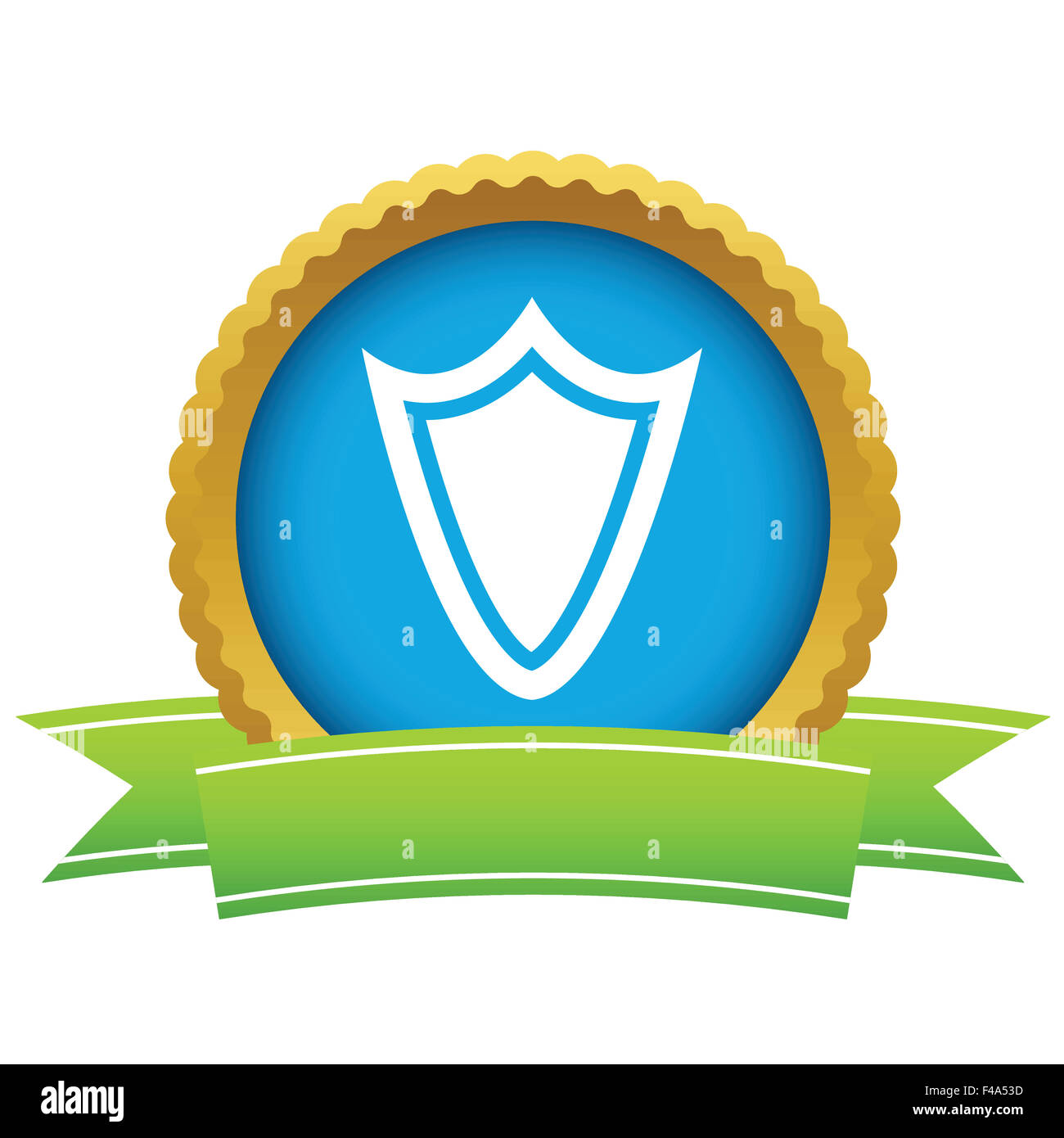 Gold shield logo Stock Photo - Alamy